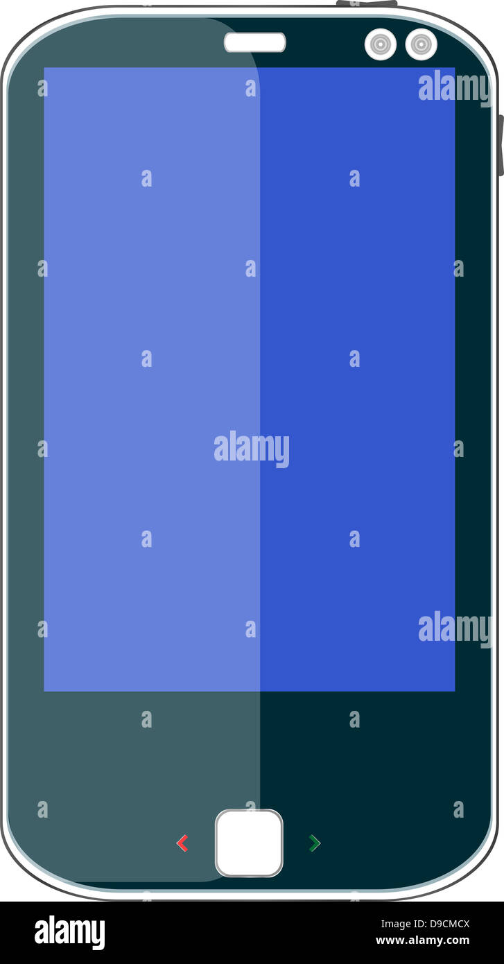 smart phone with blue screen isolated Stock Photo - Alamy