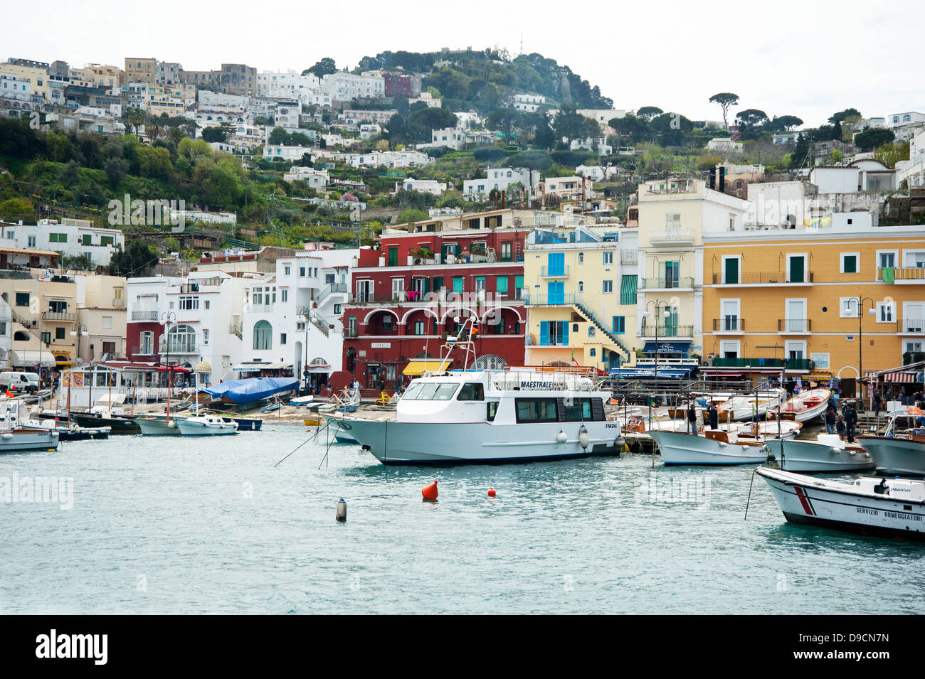 Capri Island bay harbor view Stock Photo - Alamy