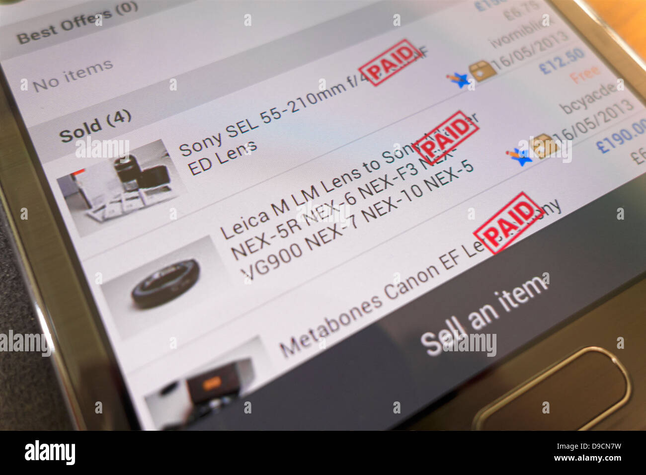 Mobile phone ebay application hi-res stock photography and images - Alamy