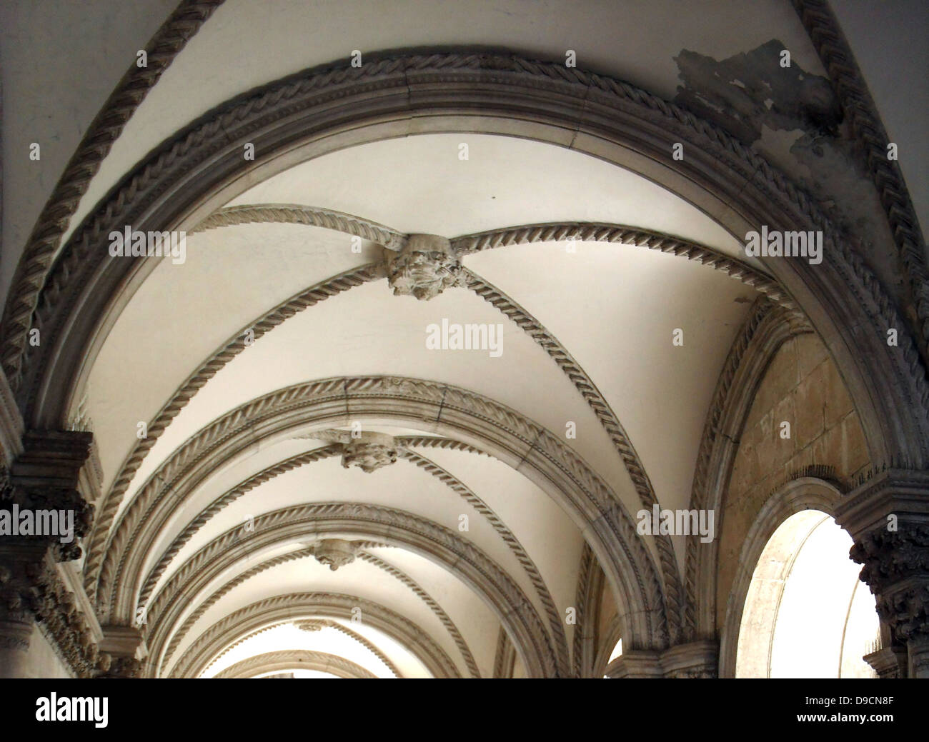 Detail of the Doge's Palace Courtyard, Venice. Built in Venetian Gothic ...