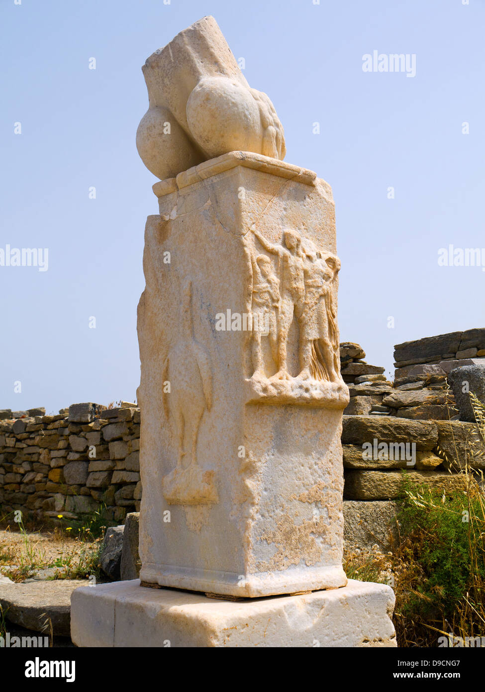 The Temple Island of Delos in the Cyclades Islands Greece Stock Photo ...