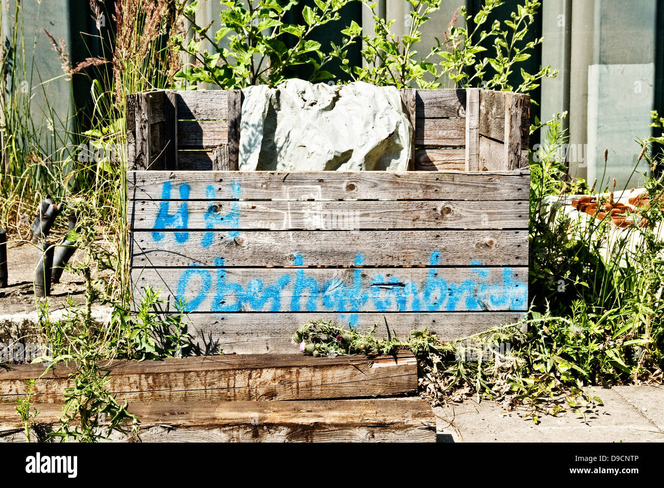 Old wooden box in a section, Old wooden box on a rail line Stock Photo ...
