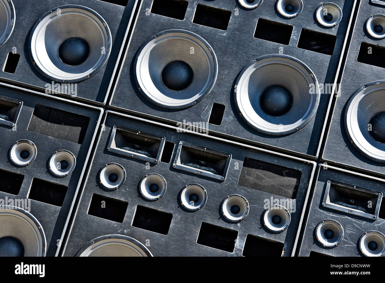 Pile with loudspeaker boxing, stack of of Speaker Stock Photo - Alamy