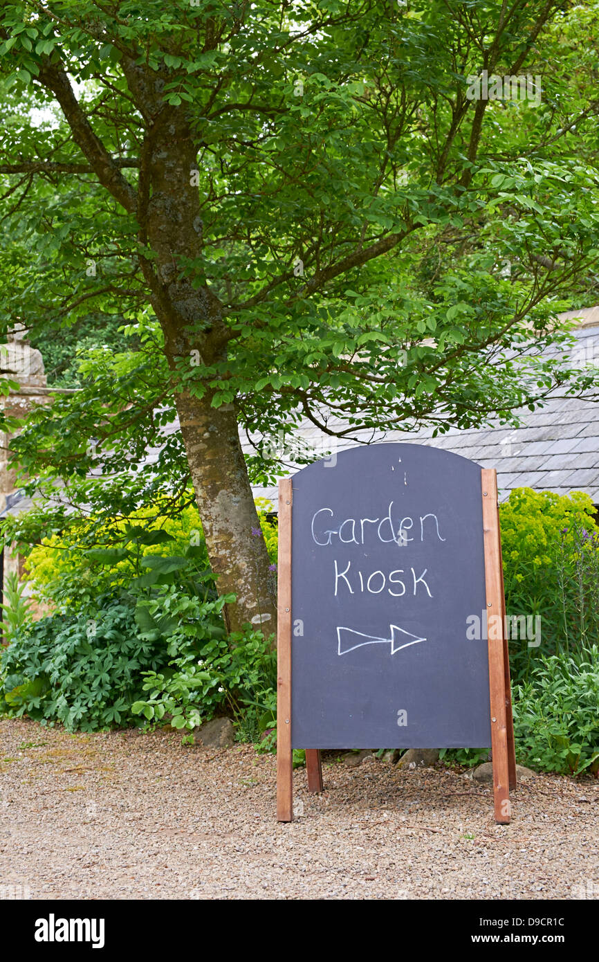 Garden cafe Kiosk sign at Wallington Hall in Northumberland. National ...