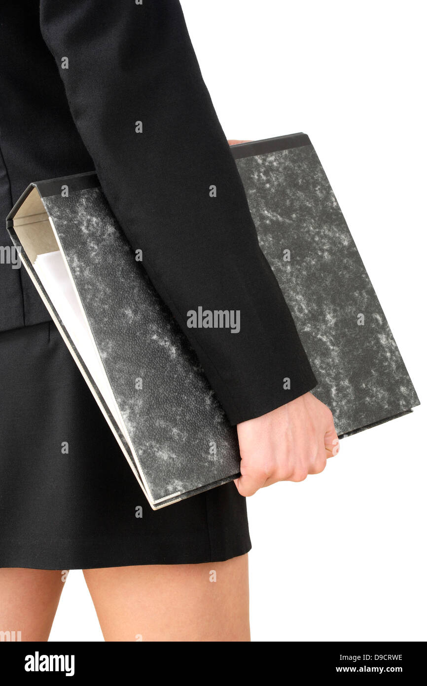 Woman with file Stock Photo - Alamy