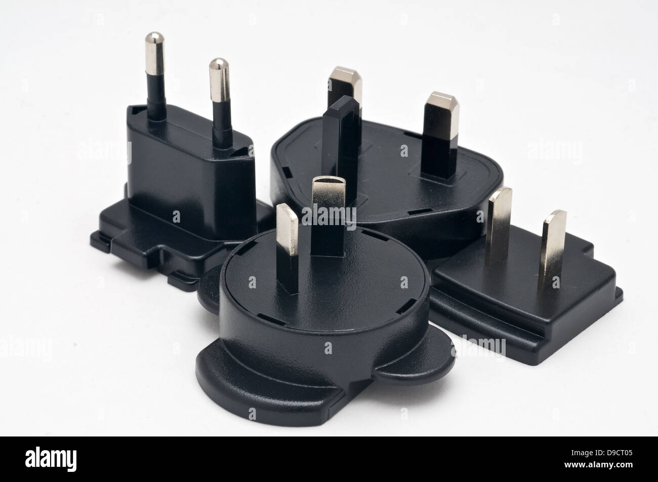 4 kinds of power pin adapters.Travel adapters Stock Photo - Alamy