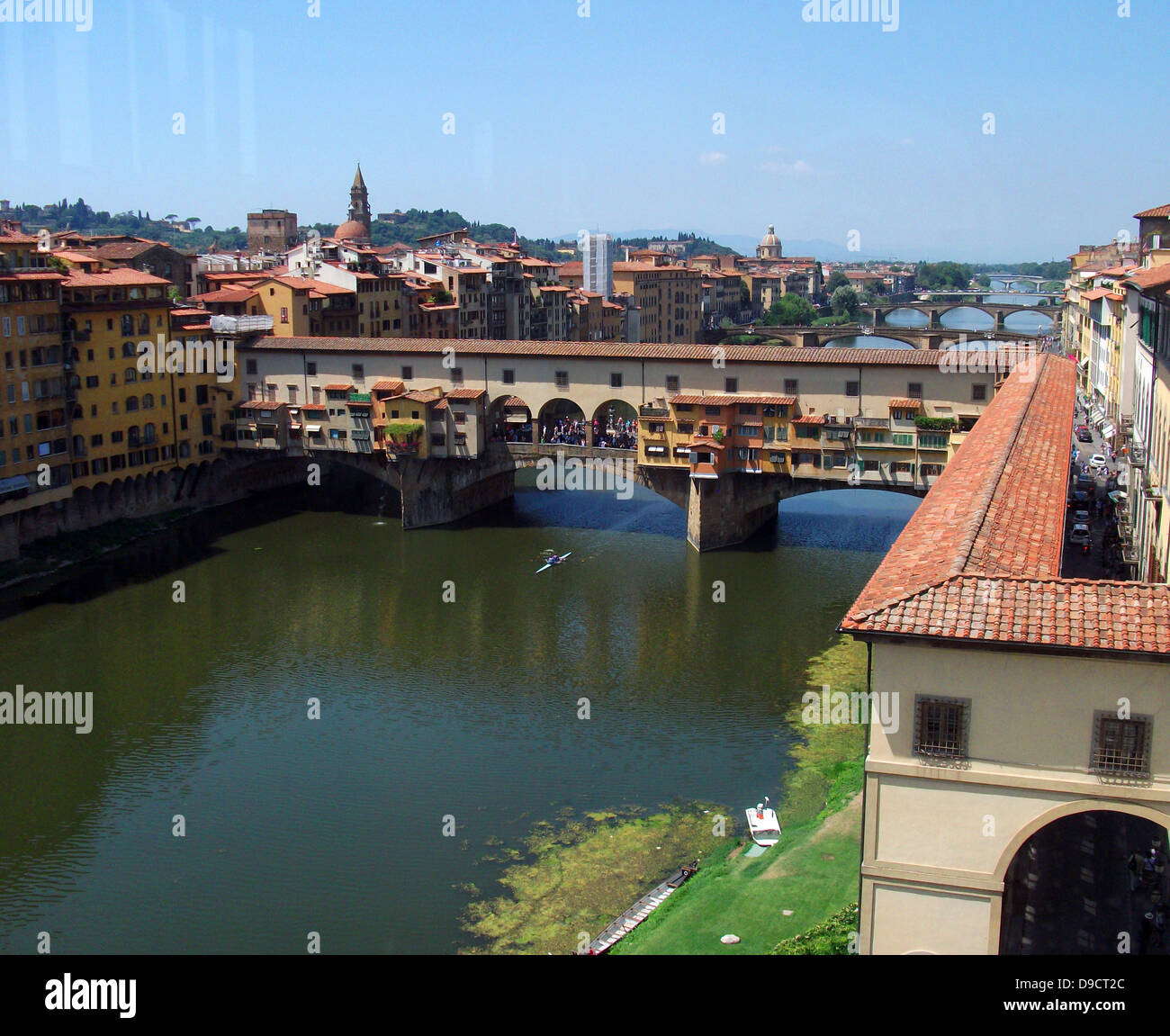 The Ponte Vecchio medieval stone closed-spandrel segmental arch bridge ...