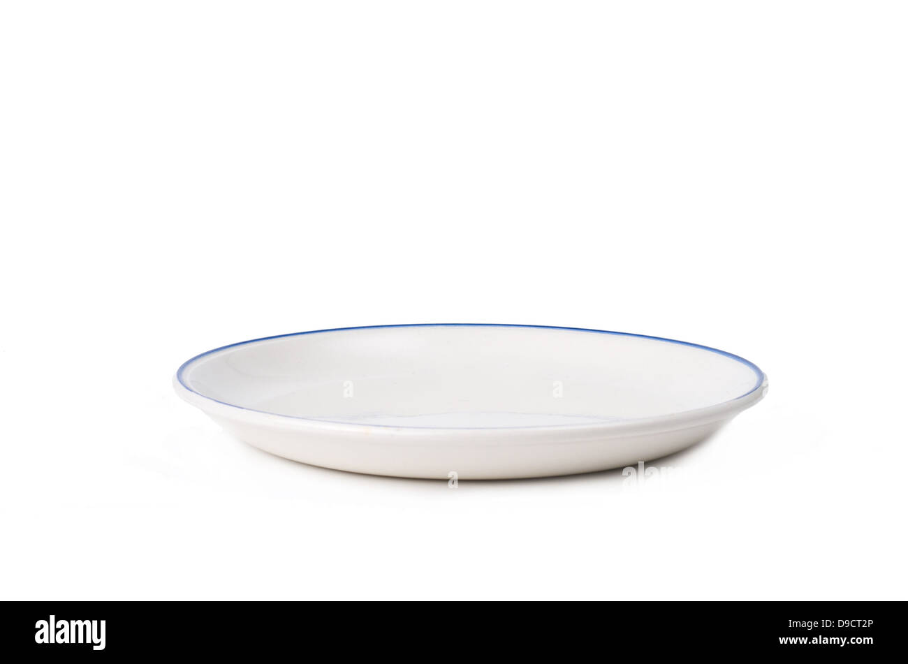 White plate from side Stock Photo - Alamy
