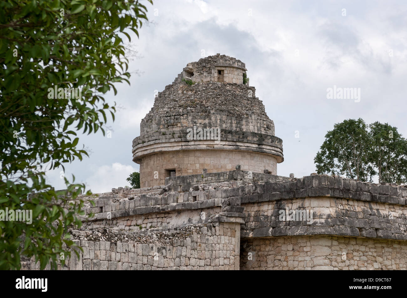 Mayan observatory at Chichen Itza - Yucatan Peninsula, Mexico Stock ...