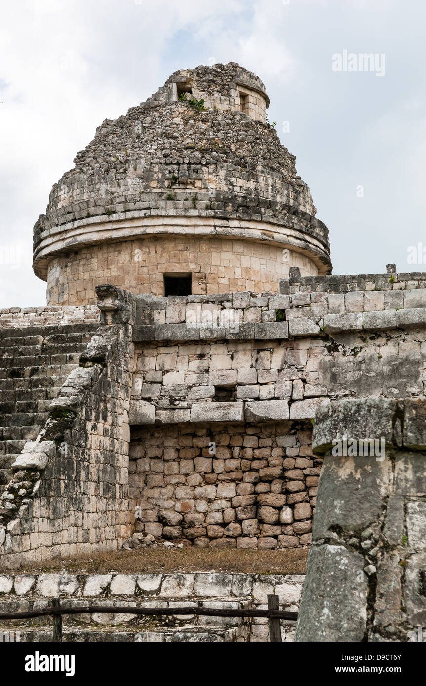 Mayan observatory at Chichen Itza - Yucatan Peninsula, Mexico Stock ...