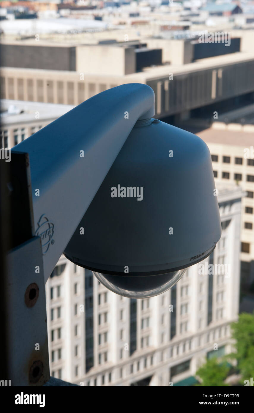 Security camera high above the city, in Washington DC Stock Photo - Alamy