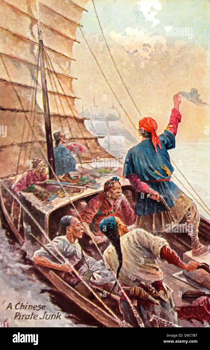 A Chinese Pirate Junk, circa 1880 Stock Photo - Alamy