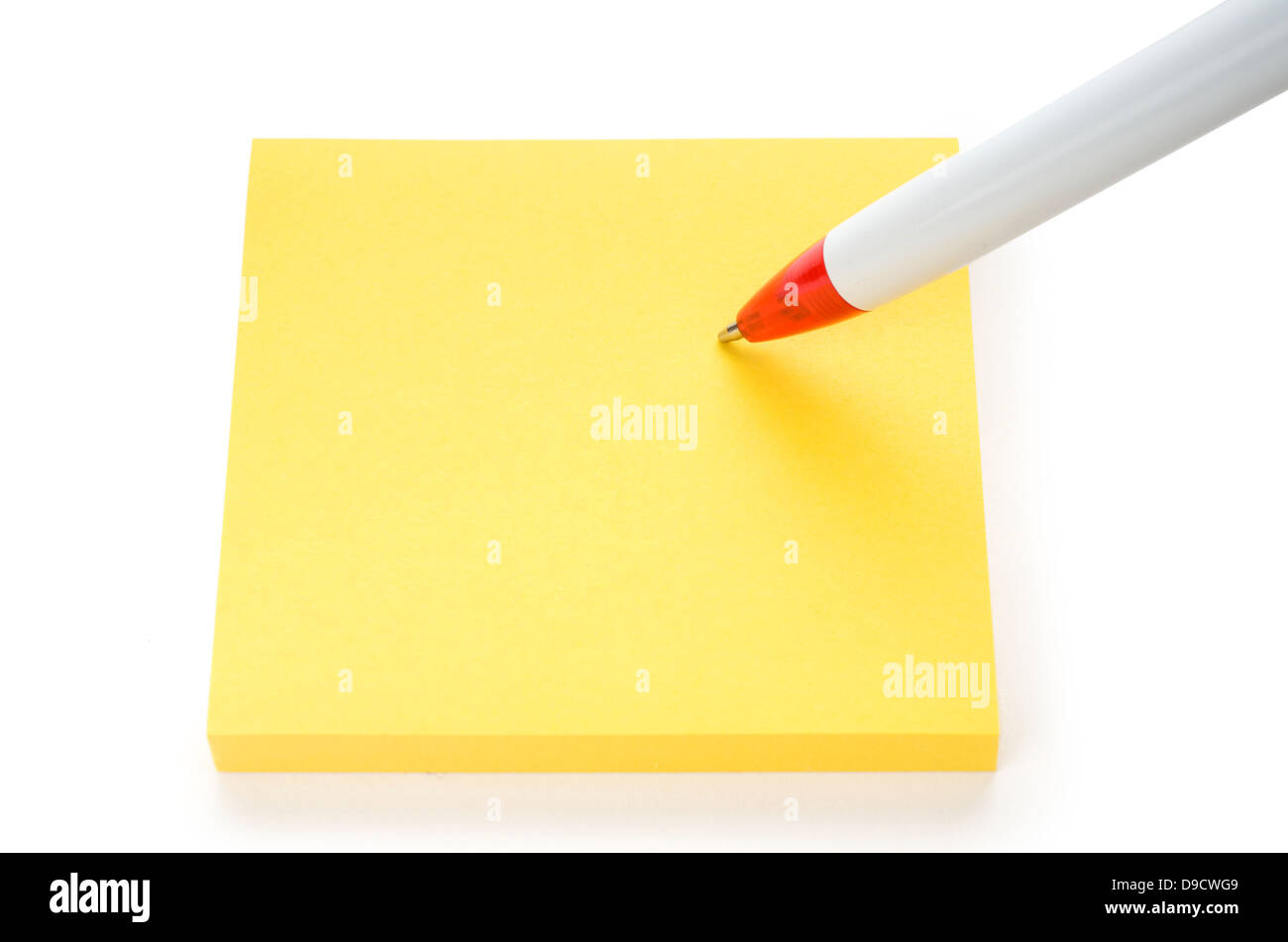 writing on yellow sticky note Stock Photo - Alamy