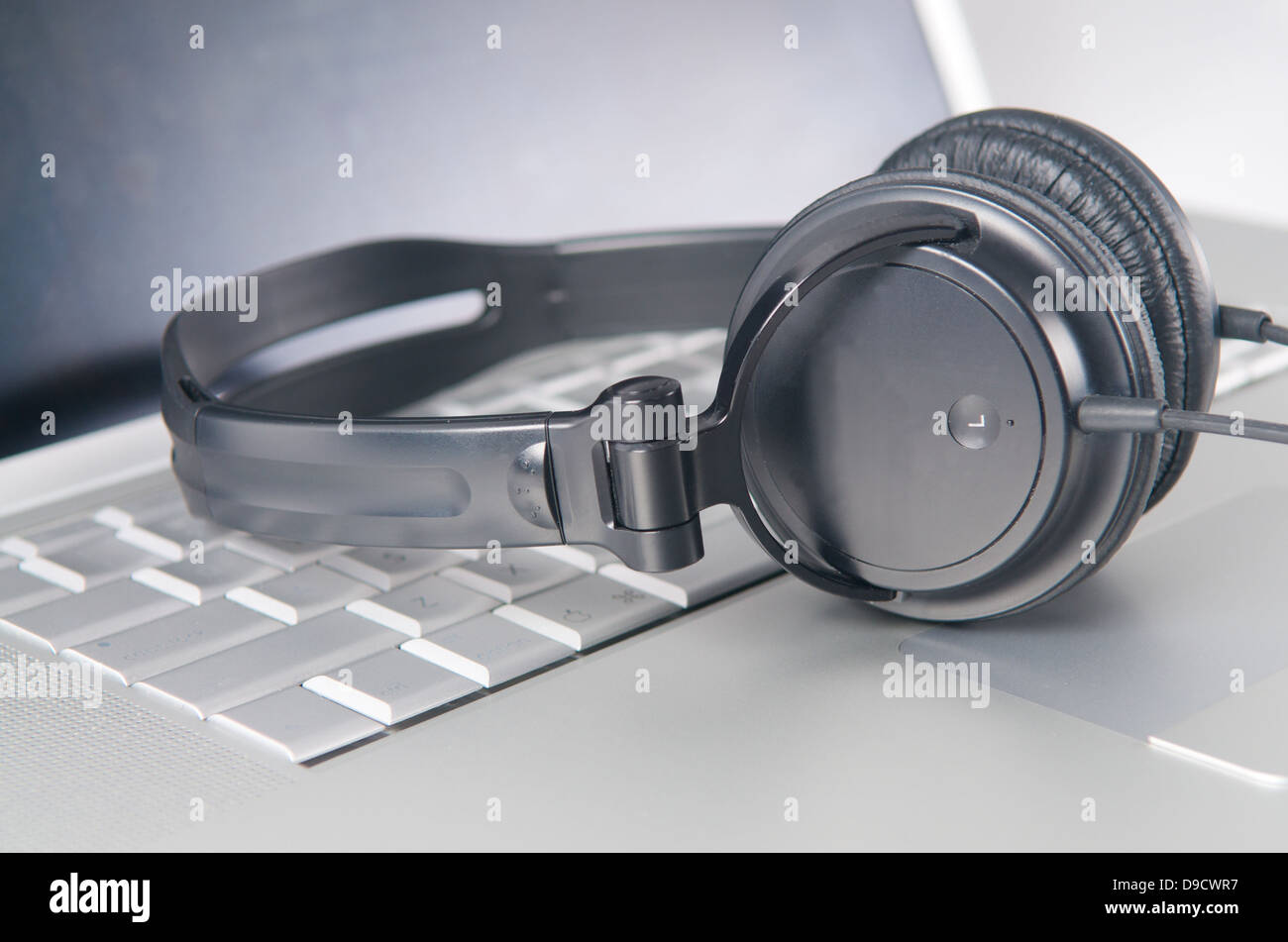 Music making and editing with laptop Stock Photo - Alamy