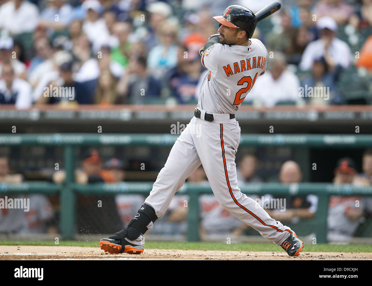 Detroit, Michigan, USA. 17th June, 2013. Baltimore Orioles outfielder ...