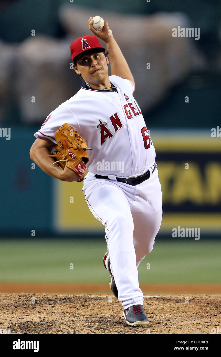 Anaheim, California, USA. 17th June, 2013. Los Angeles Angels starting ...