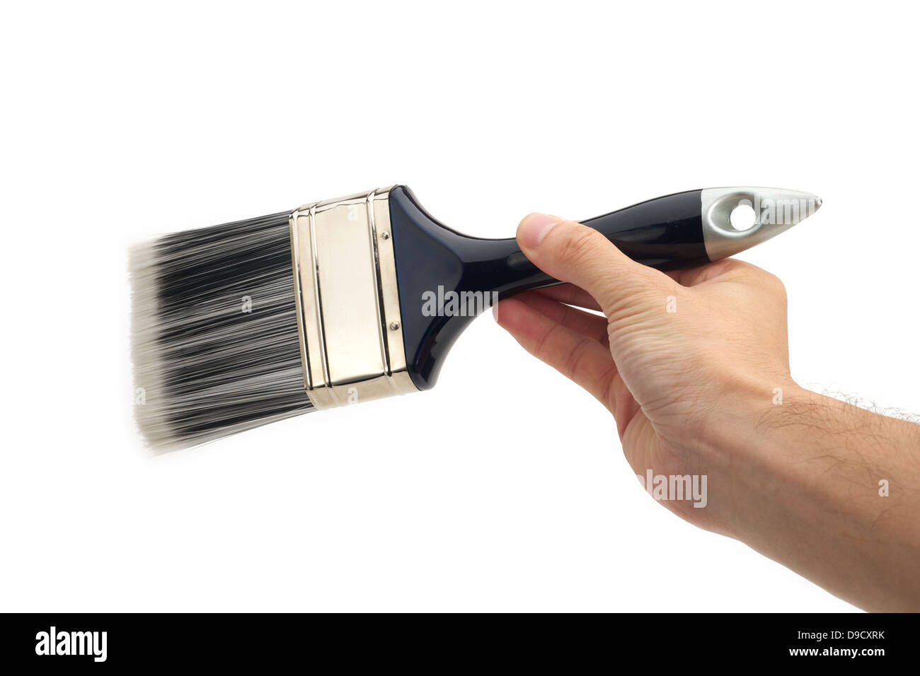 Hand holding paint brush on white background Stock Photo - Alamy