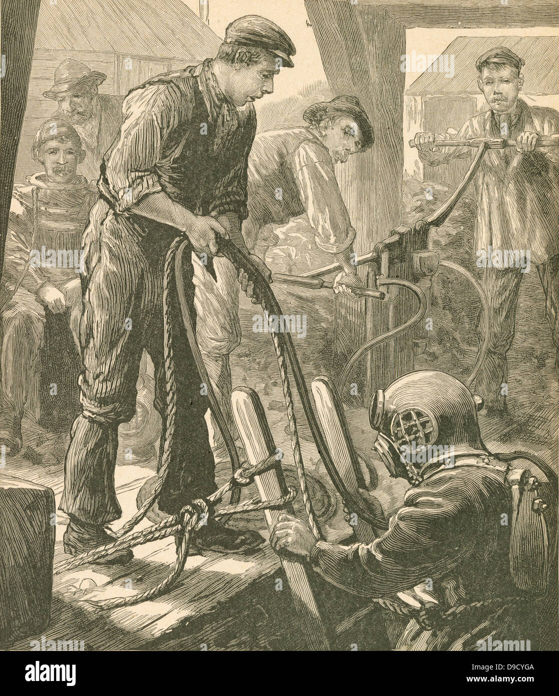 Alexander lambert c1837 1892 siebe gormans lead diver in diving suit hi ...