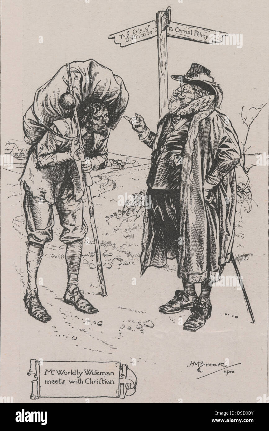 Mr Worldly Wiseman meets with Christian, the pilgrim of the title ...