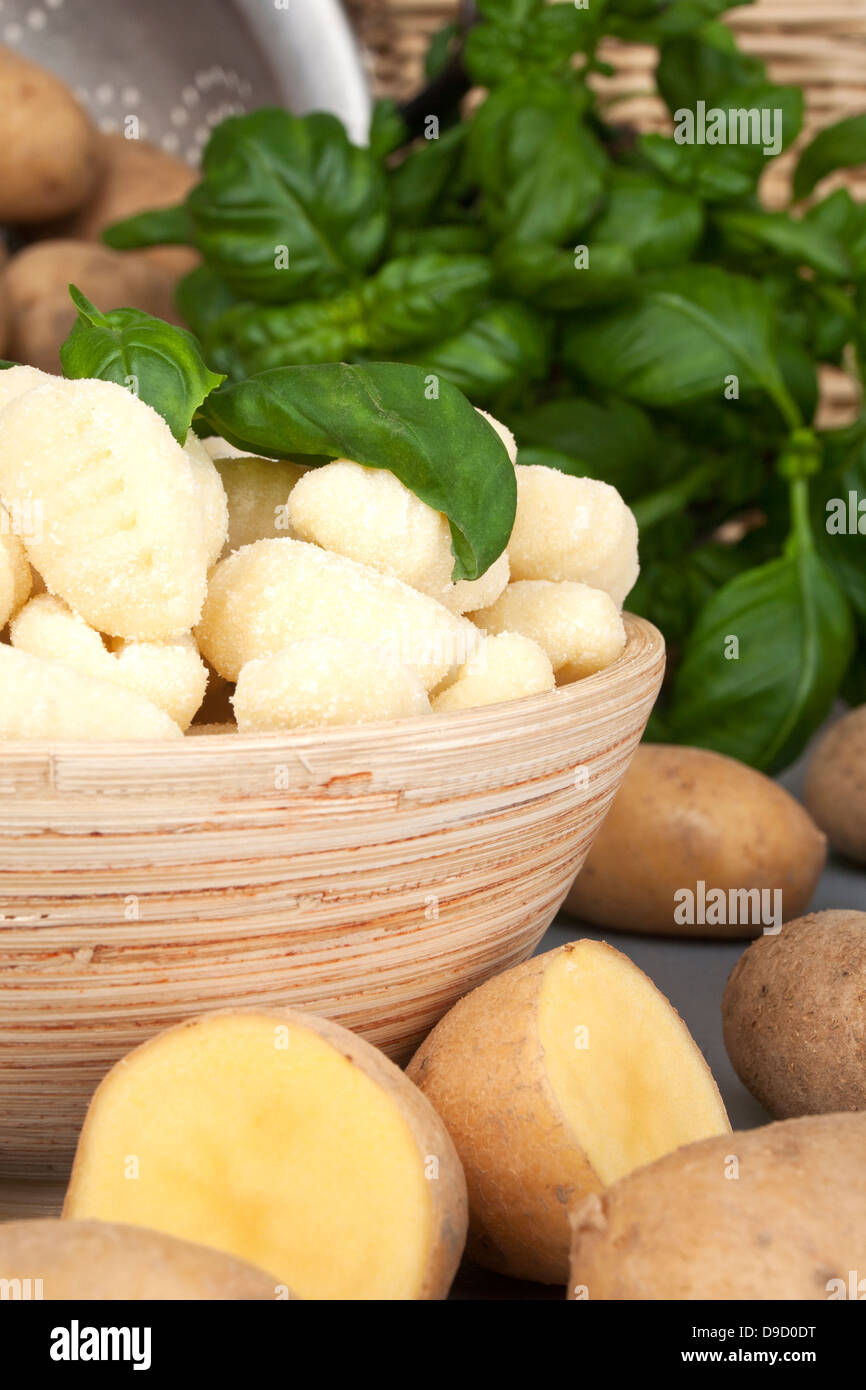 Bowl with Gnocchis and potato Bowling with potato and gnocchi Stock ...