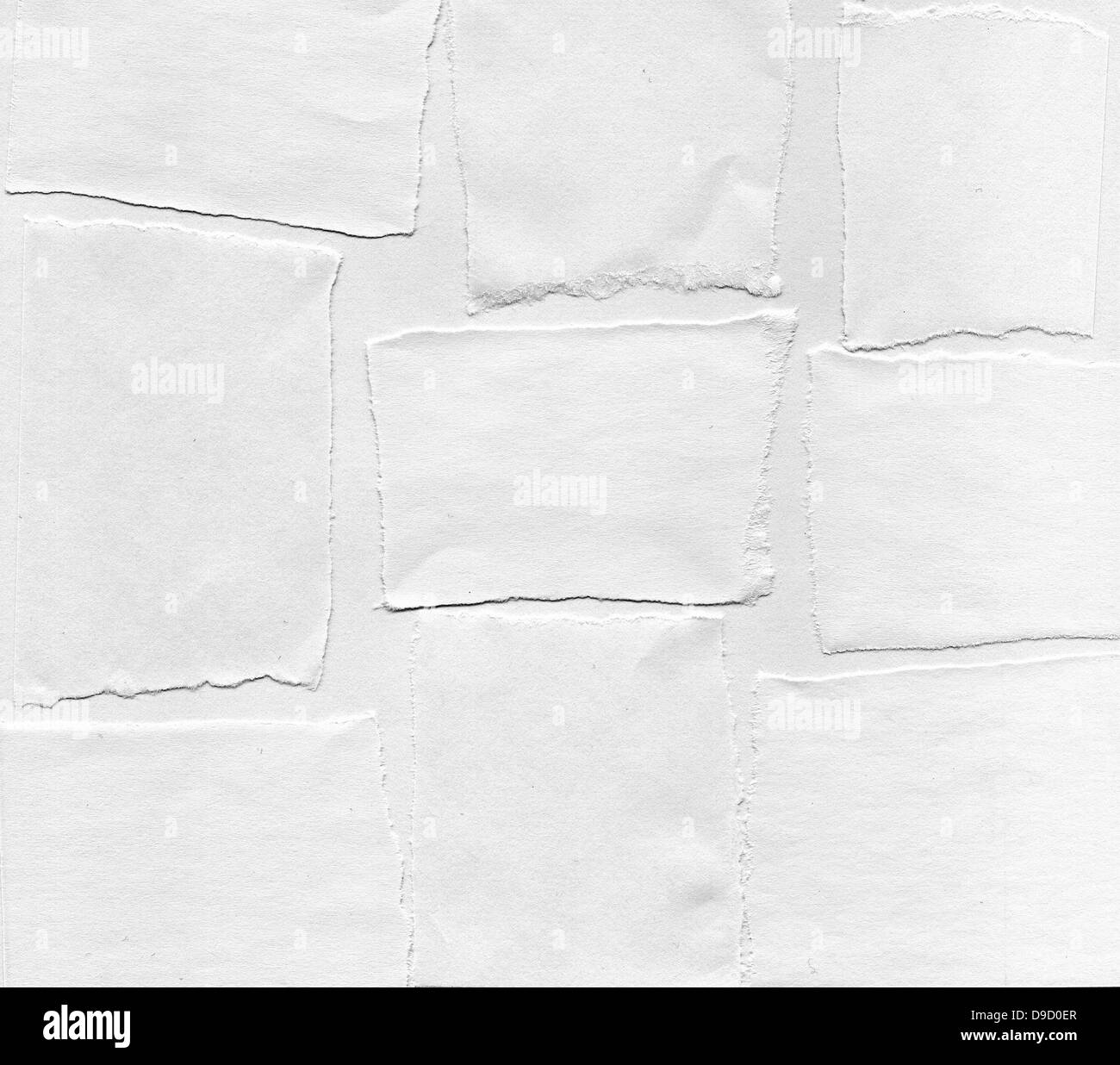 Torn paper set white Black and White Stock Photos & Images - Alamy