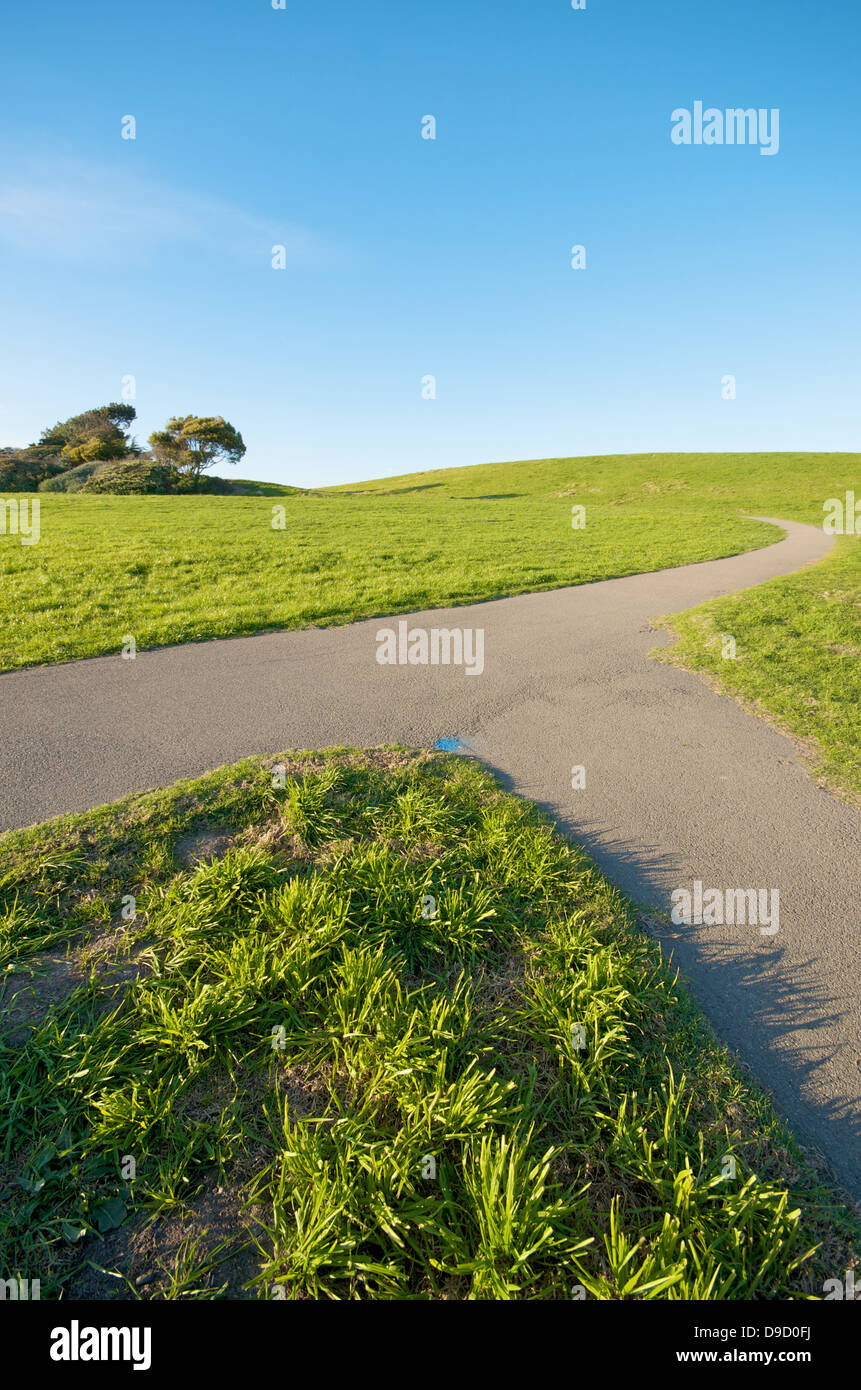 Green Grass Landscape and blue sky at Berkeley Marina in the East Bay ...