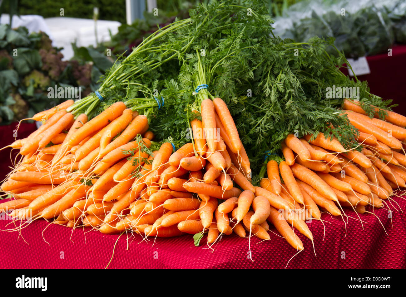 Carrots on display at the farmer's market Stock Photo - Alamy