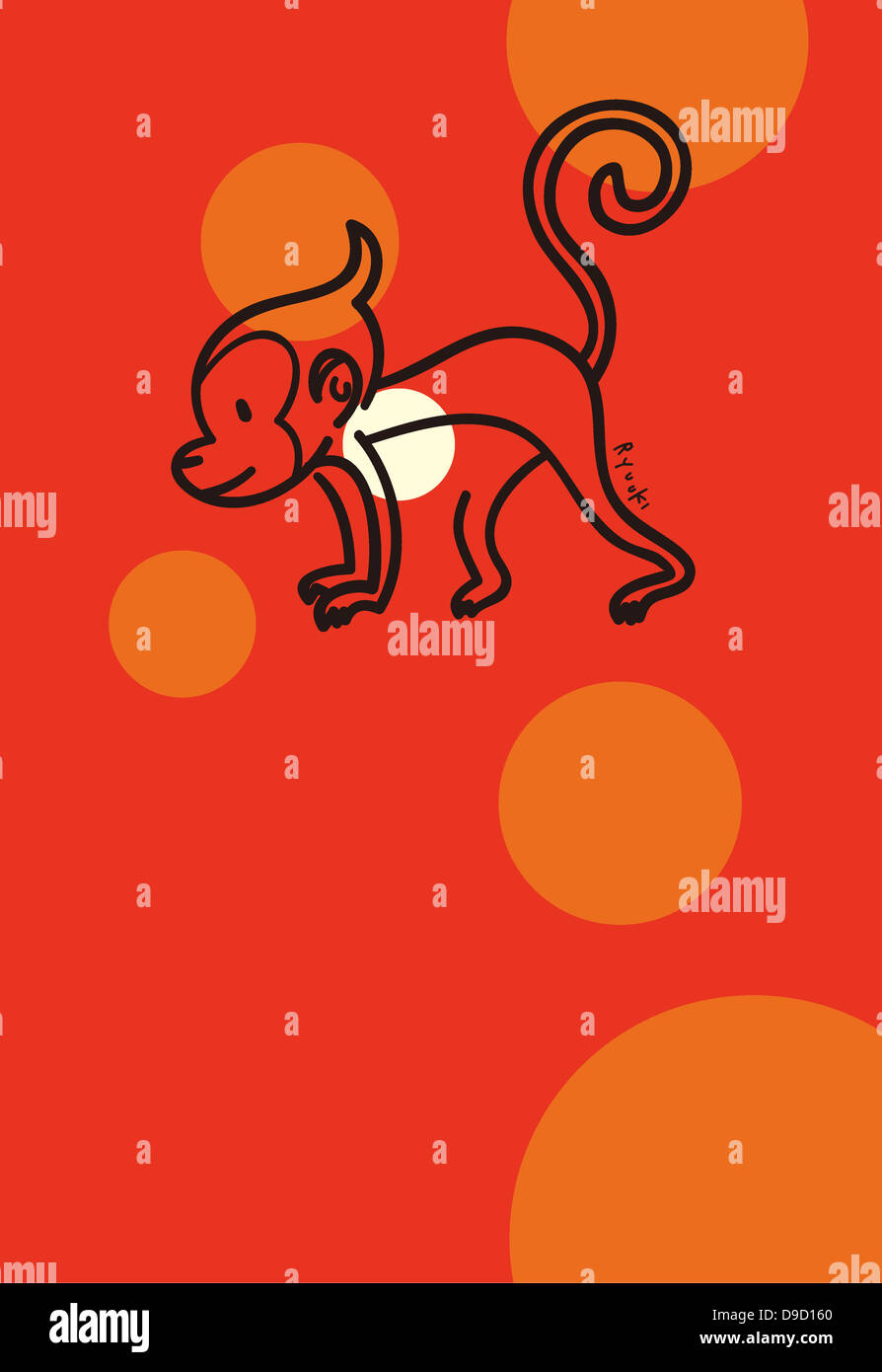 Monkey illustration hi-res stock photography and images - Alamy