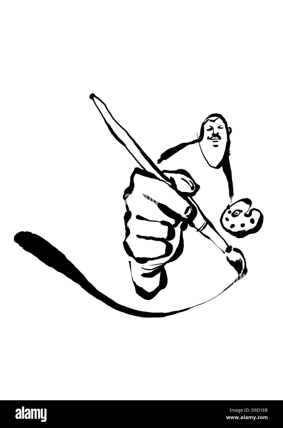 Male picture painter Cut Out Stock Images & Pictures - Alamy