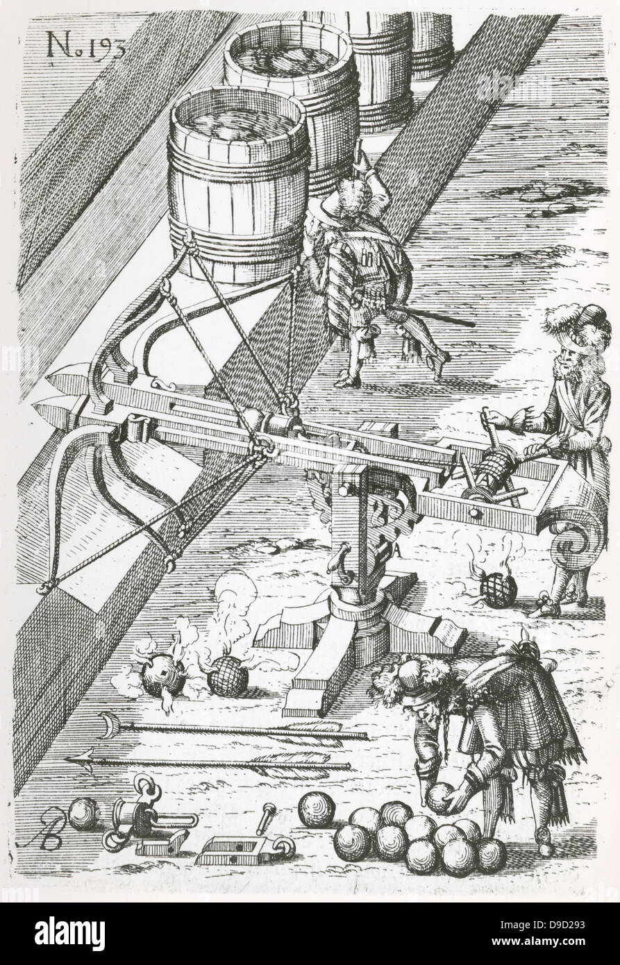 Mechanical crossbow which could be used to fire arrows, stone or metal ...
