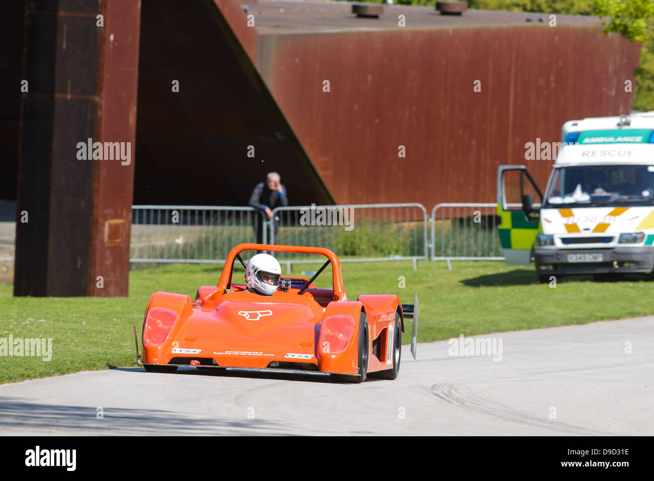 A car racing around Crystal Palace Park in London for the Motorsport at ...