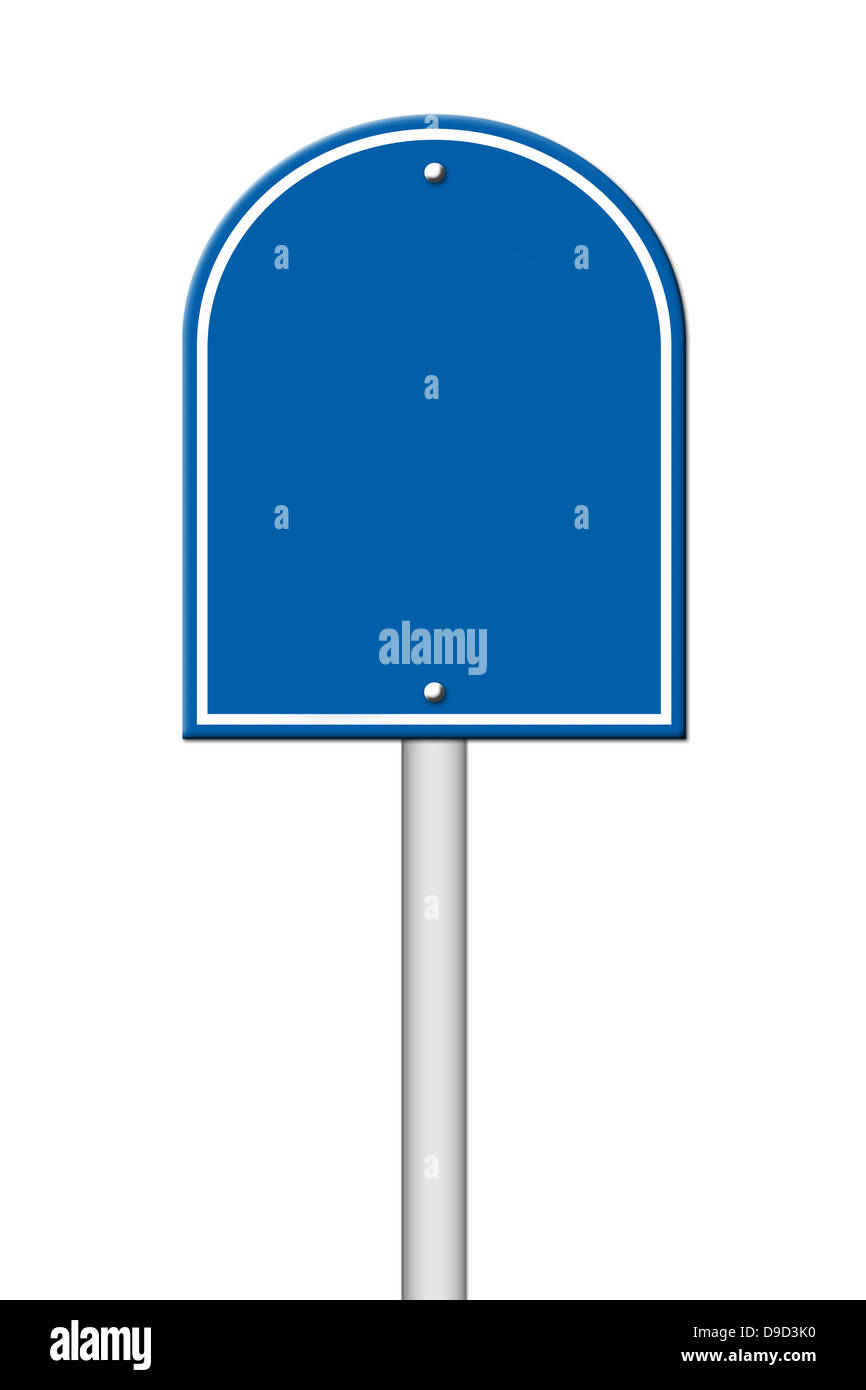 Blank white sign on pole hi-res stock photography and images - Alamy