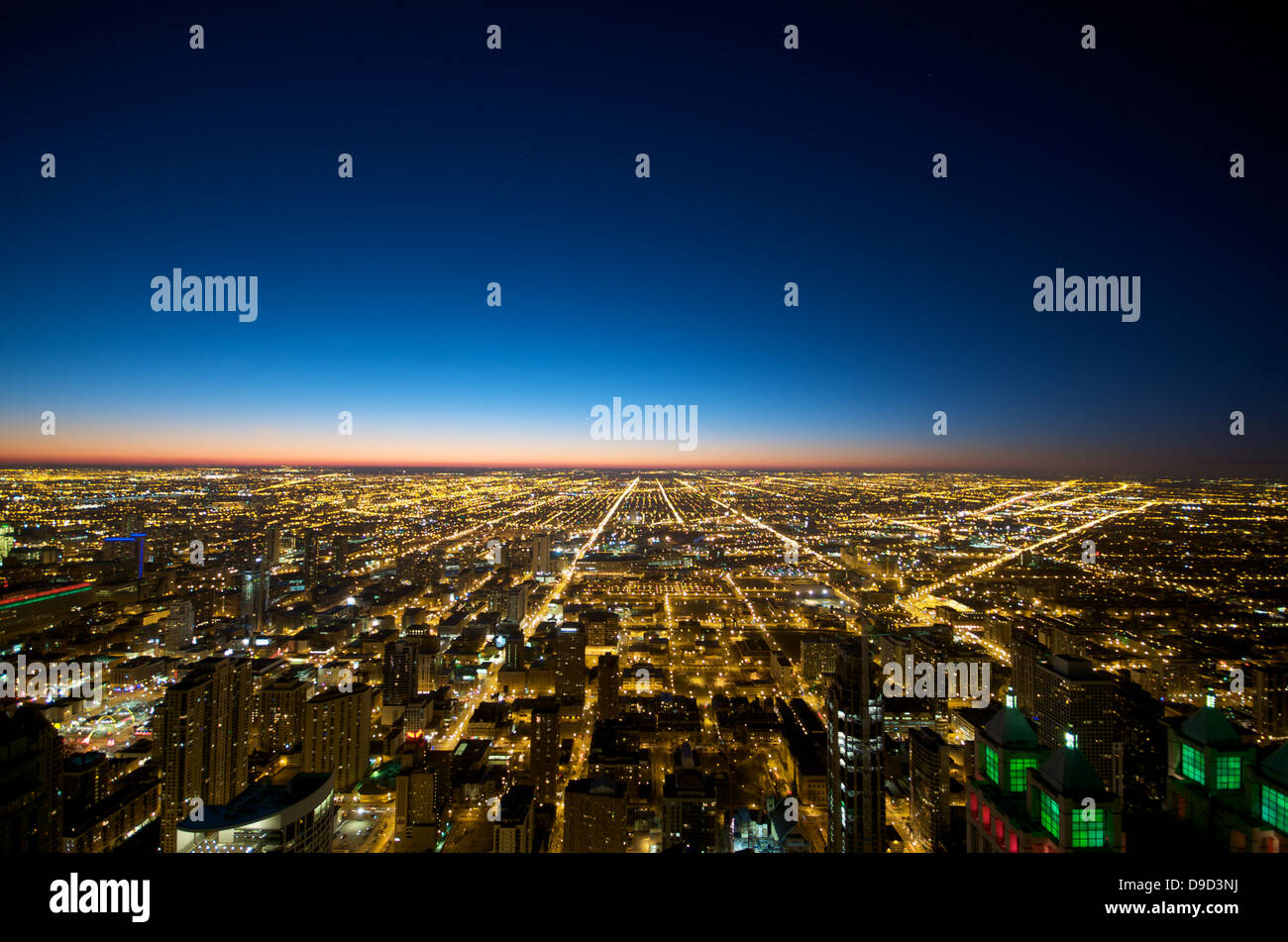 Hancock Building Observatory View. Chicago Downtown Stock Photo - Alamy