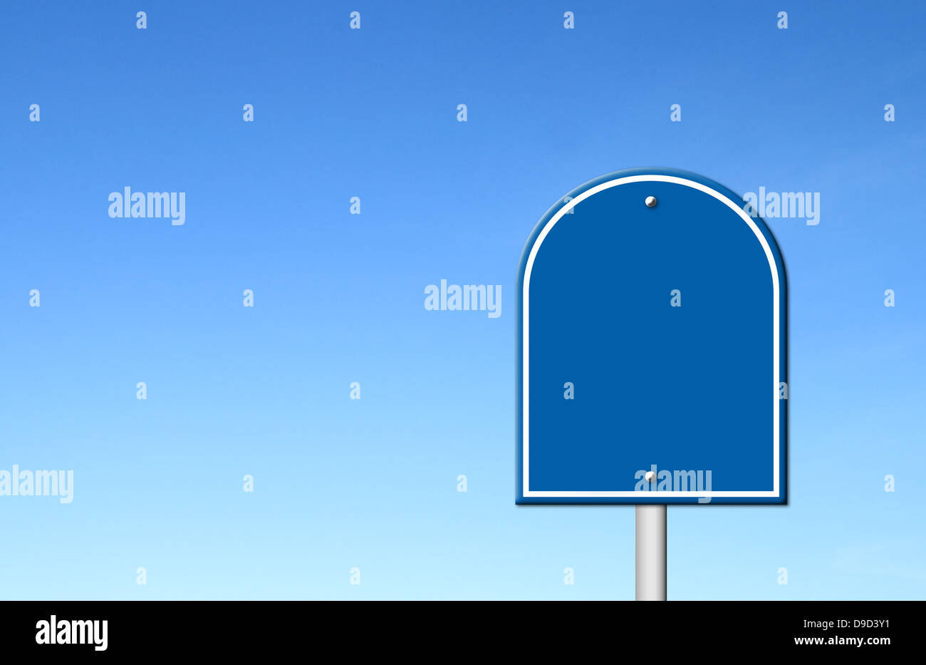 blue blank sign with blue sky blank for text Stock Photo - Alamy