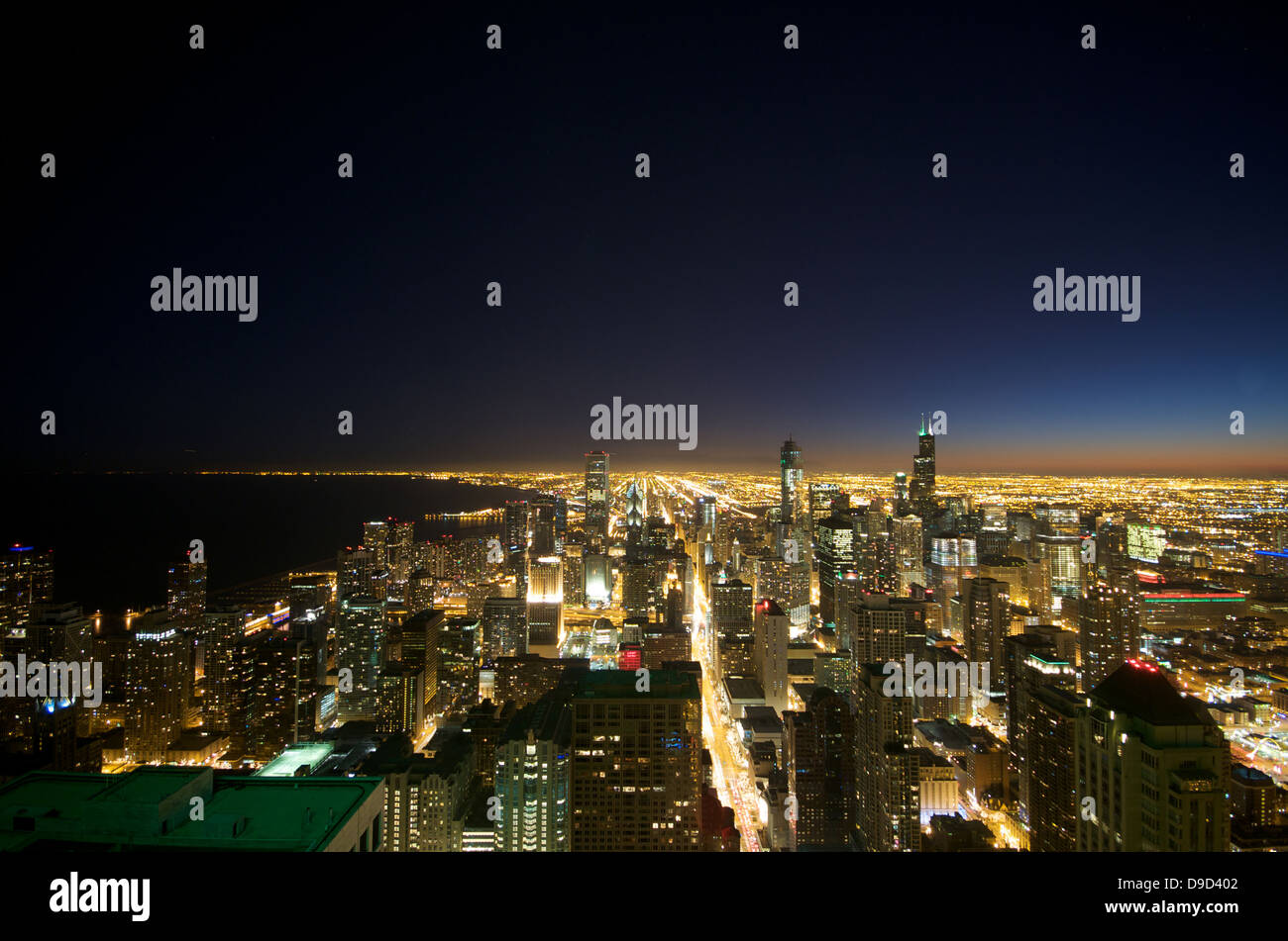 Hancock Building Observatory View. Chicago Downtown Stock Photo - Alamy