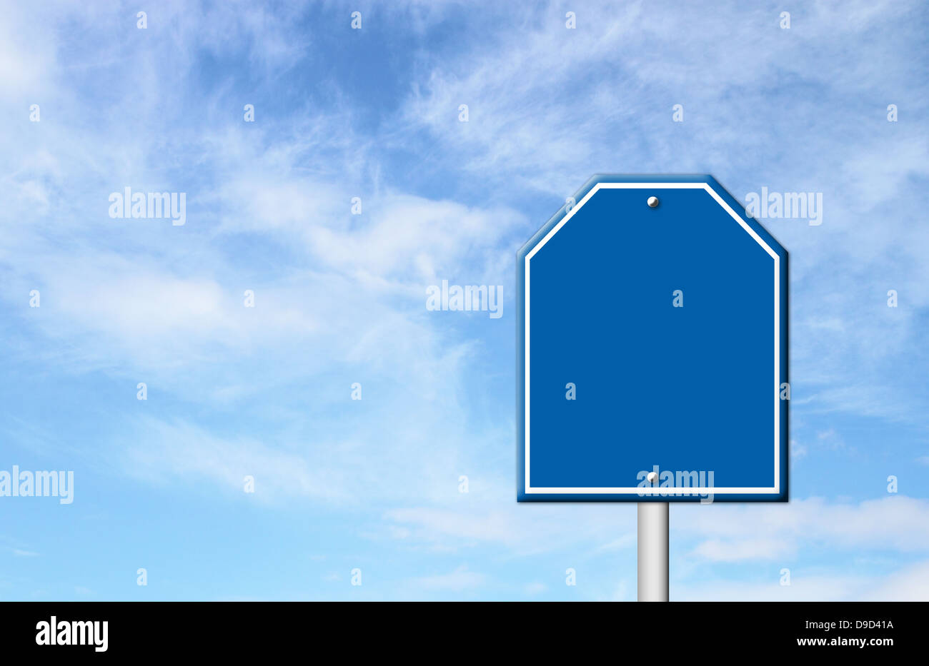 blue blank sign with blue sky blank for text Stock Photo - Alamy