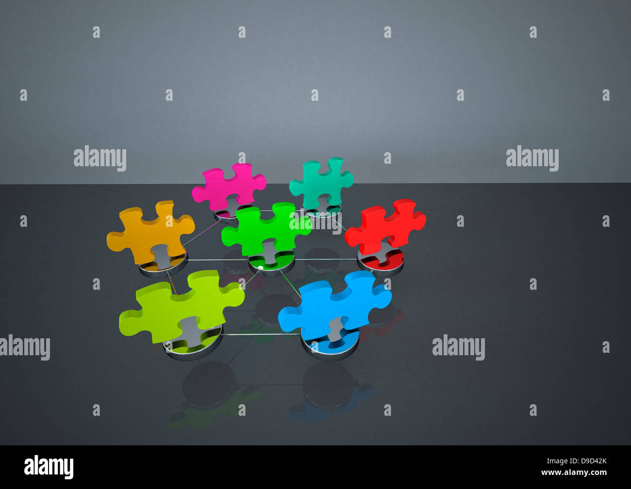 Illustration of puzzle network Stock Photo - Alamy