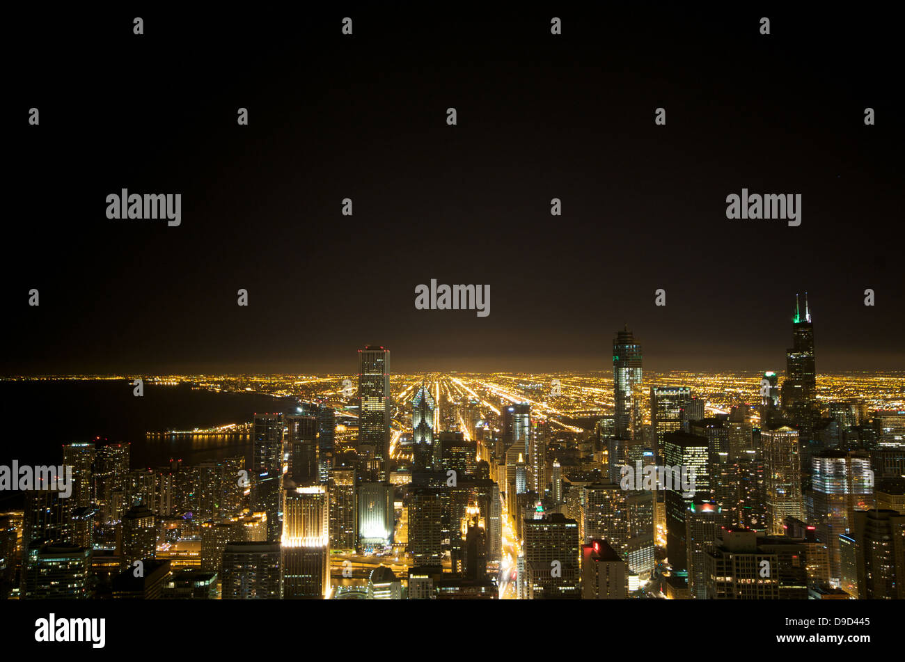 Hancock Building Observatory View. Chicago Downtown Stock Photo - Alamy
