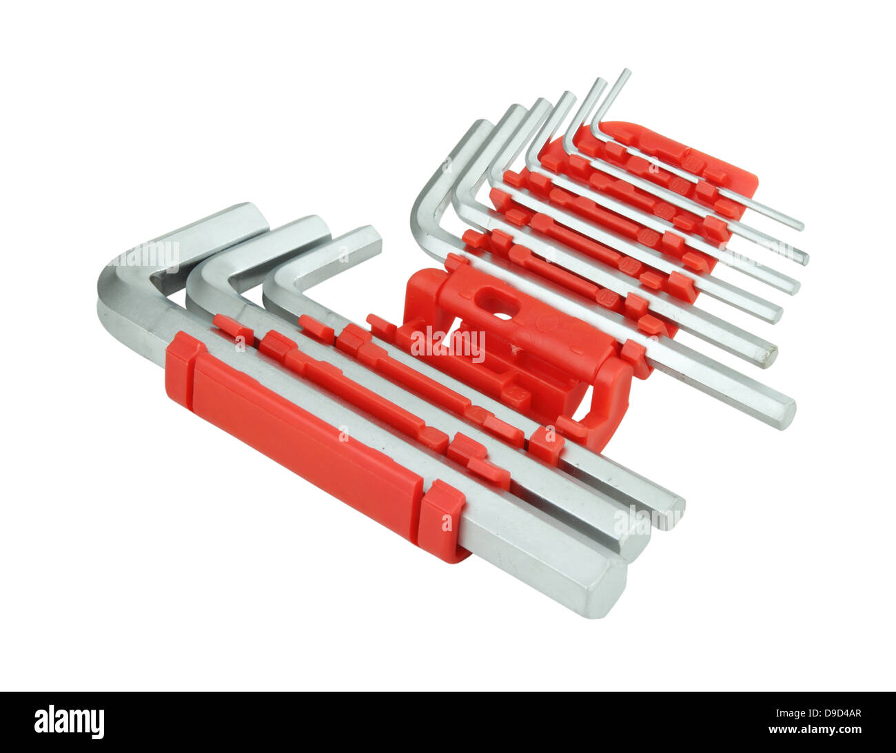 hexagon kit tool or allen wrench set on white background Stock Photo ...