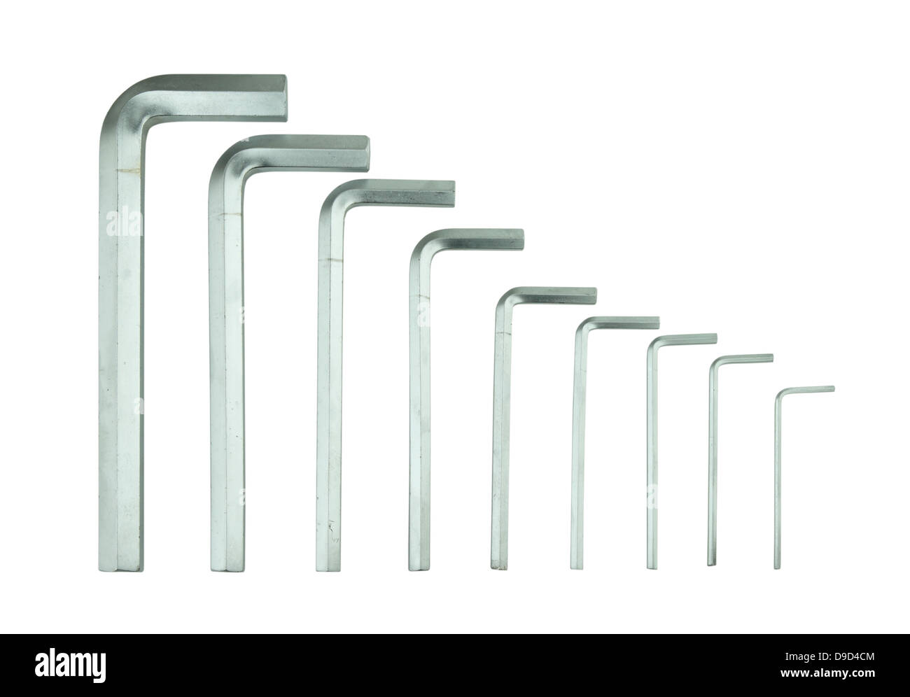 hexagon kit tool or allen wrench set on white background Stock Photo ...