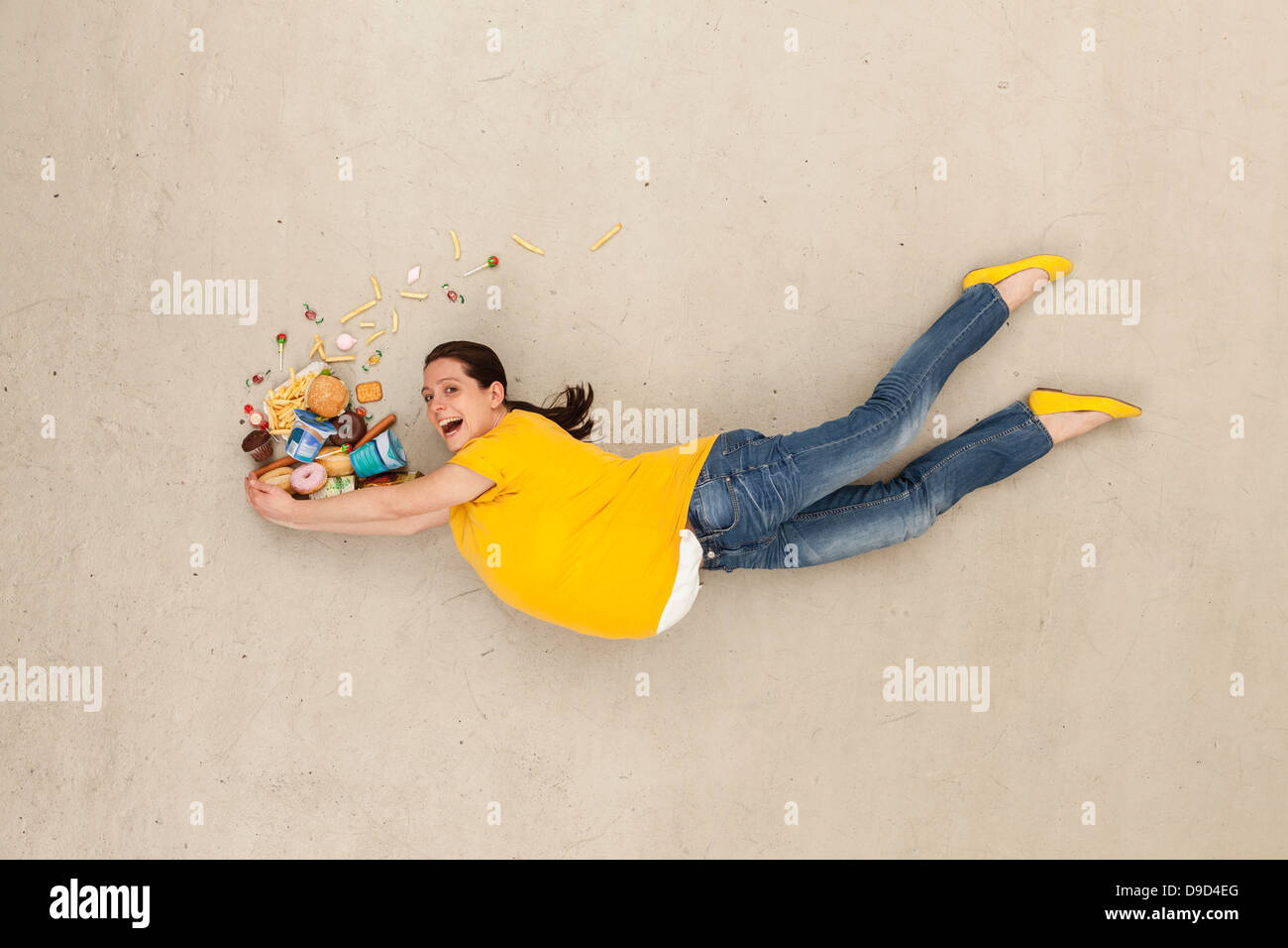 Flying with food hi-res stock photography and images - Alamy