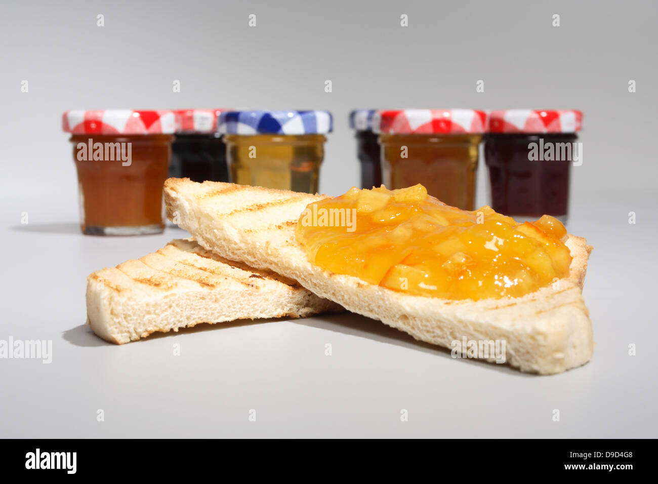 Toast bread with jam Stock Photo - Alamy