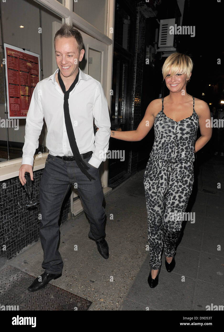 Kerry Katona and Daniel Whiston arriving at a private party in Chelsea ...