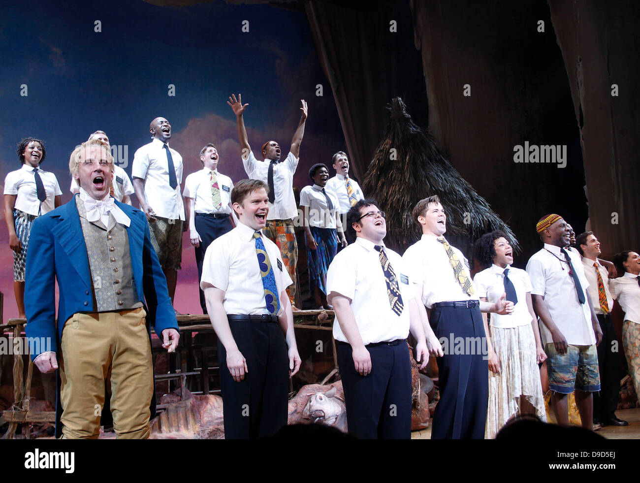 Josh Gad, Andrew Rannells and cast Opening night of the Broadway ...