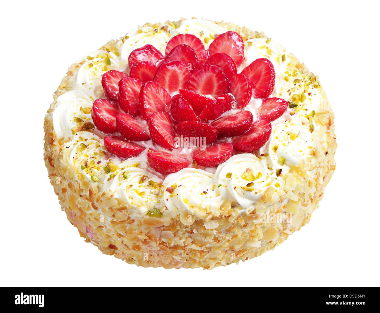 Strawberry cake isolated on a white background Stock Photo - Alamy