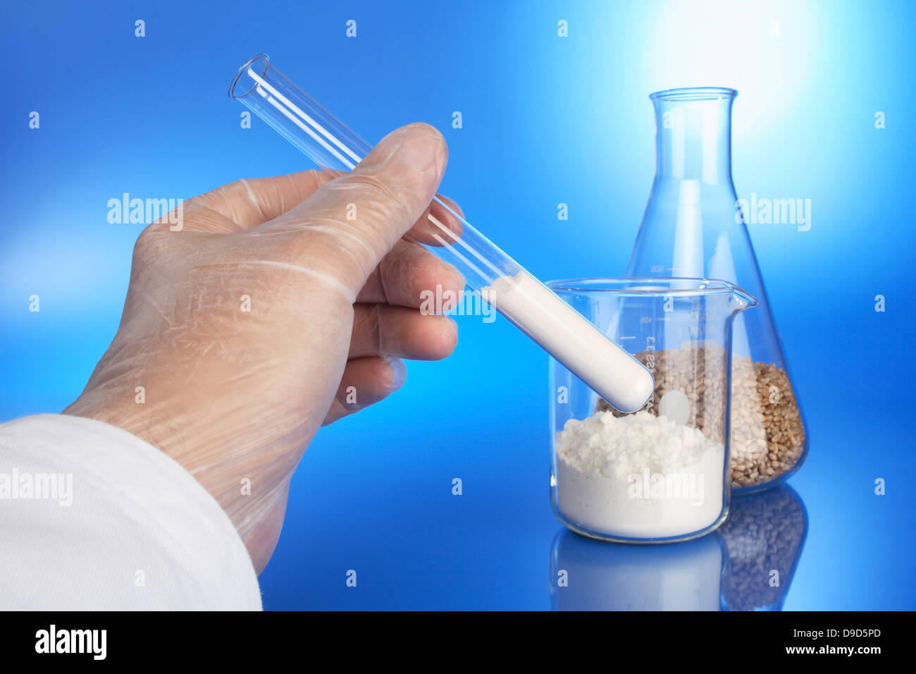 Test tube with wheat flour Stock Photo - Alamy