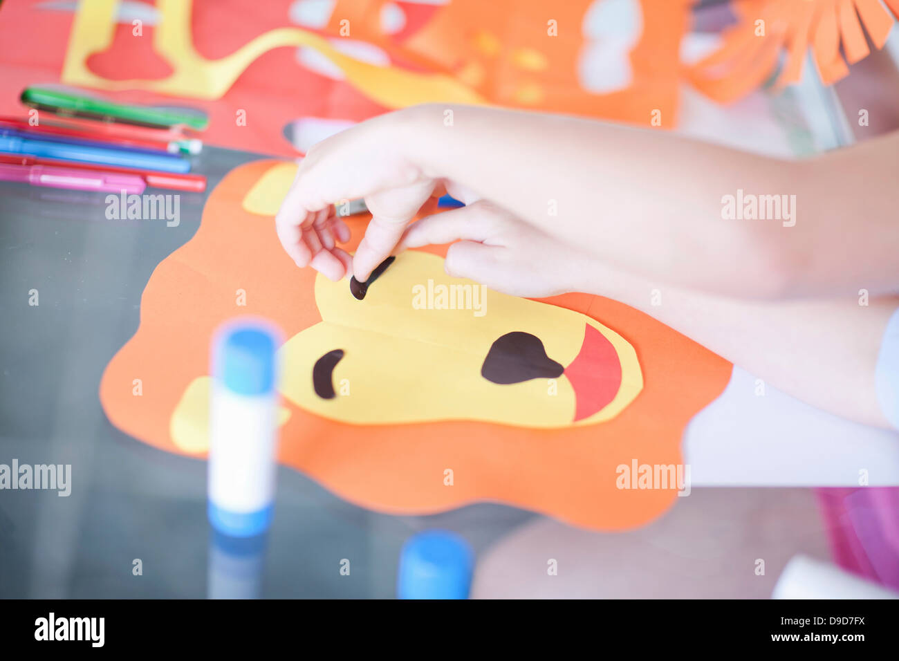 Children's mask making party Stock Photo - Alamy