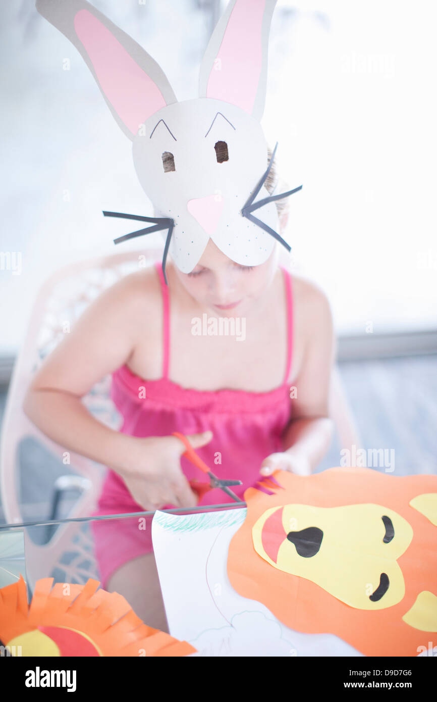 Children's mask making party Stock Photo - Alamy