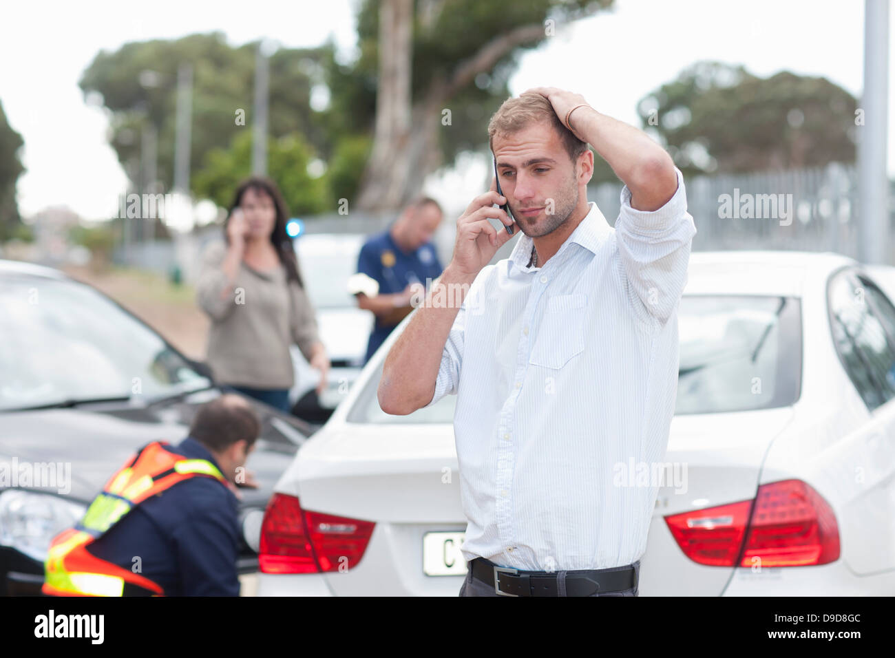 Car accident scene Stock Photo - Alamy