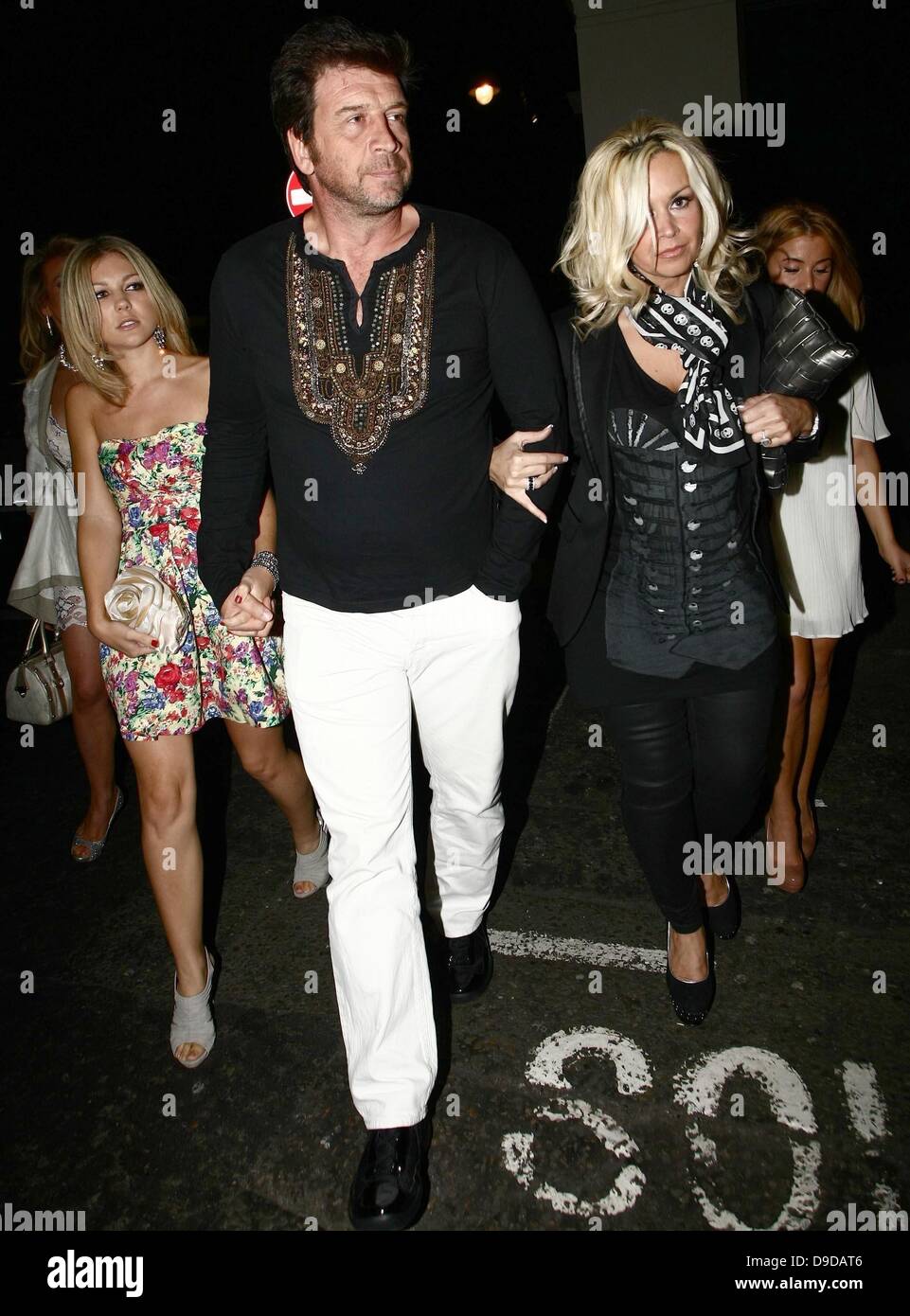 Nick Knowles outside the May Fair Hotel with his family London, England ...